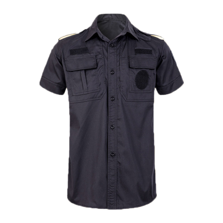 Black unmarked comfortable security uniform