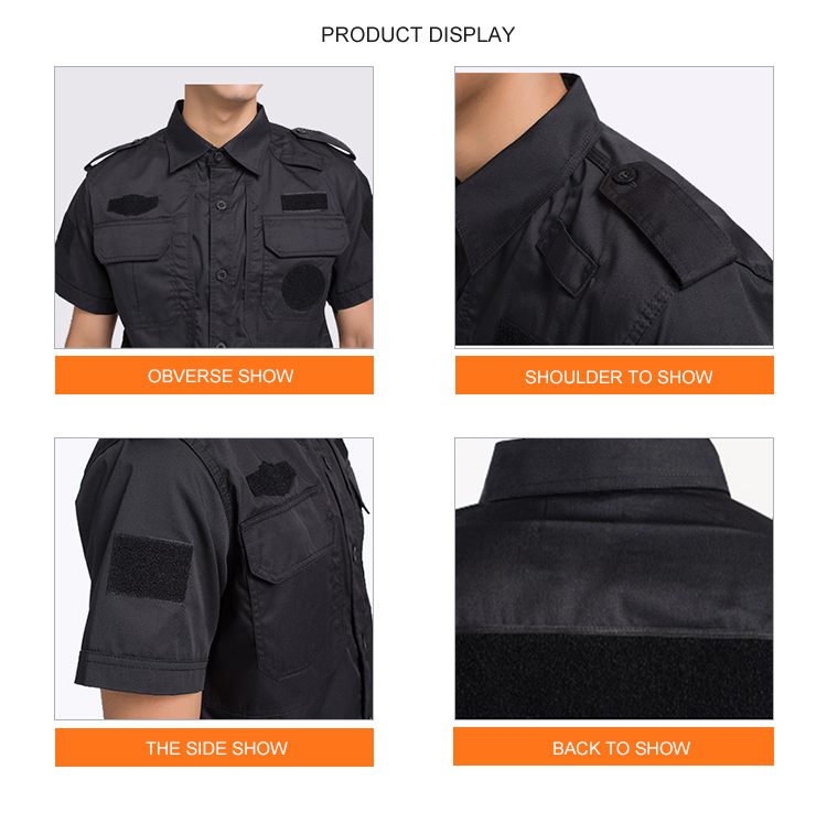 Black unmarked comfortable security uniform