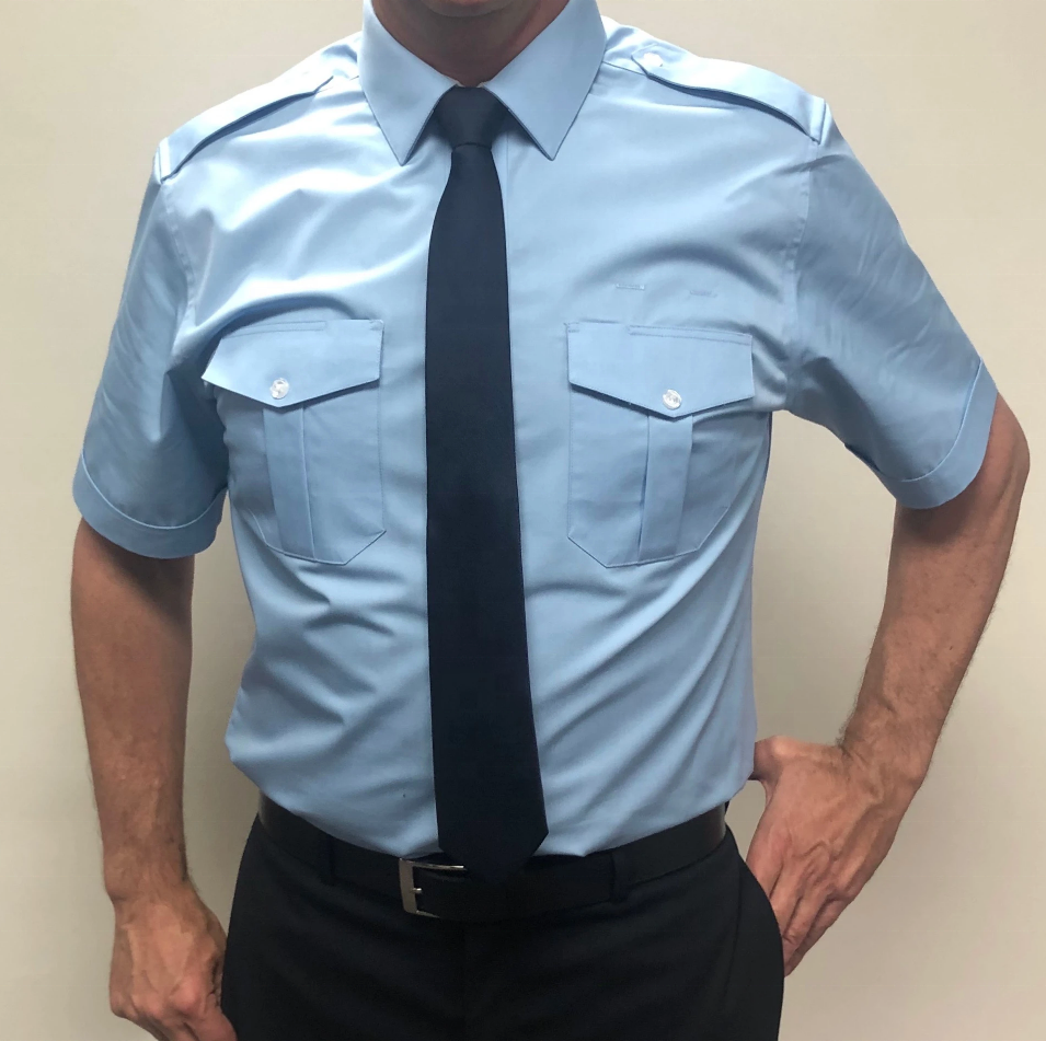 Classic blue handsome airline pilot uniform