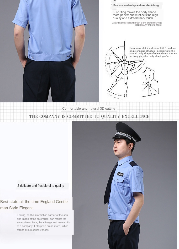 Classic design blue police summer uniform