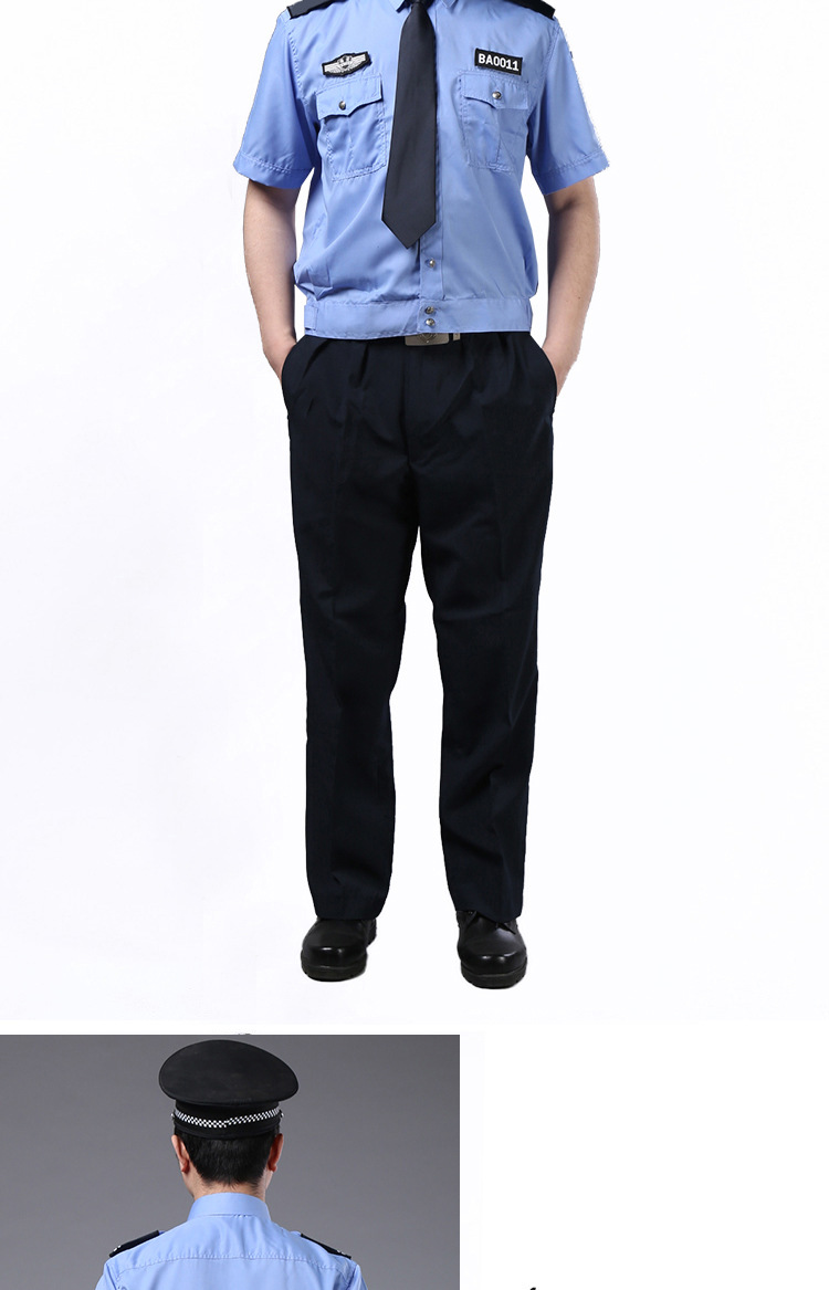 Classic design blue police summer uniform