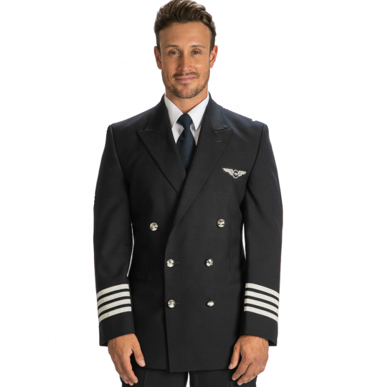 Classic design double-breasted pilot uniform