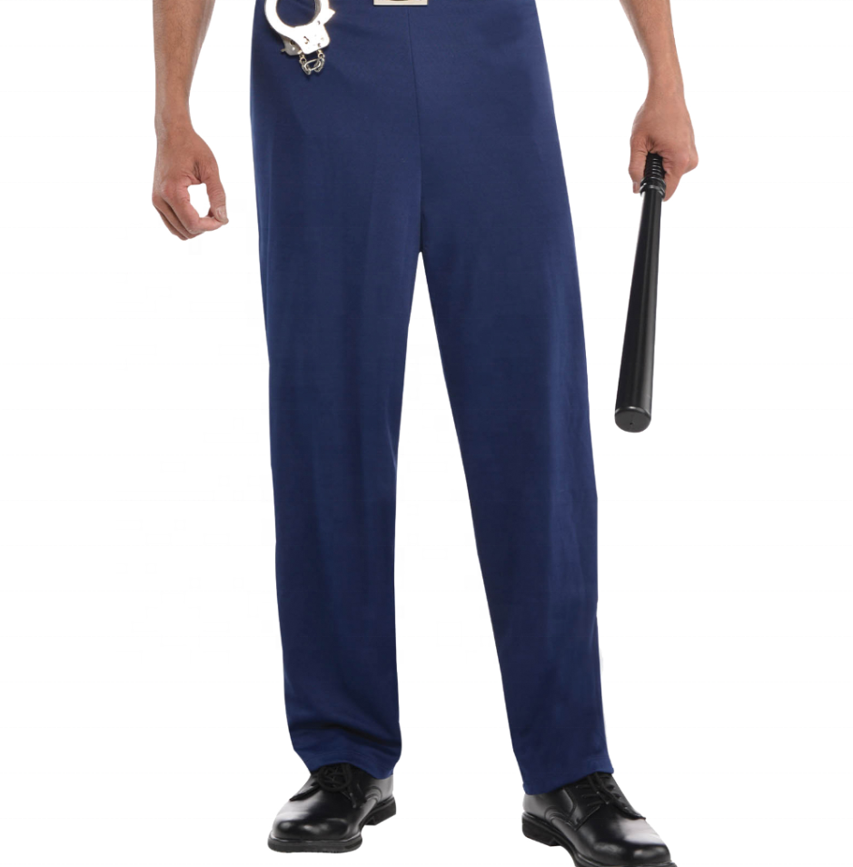 Dark blue polyester men's police uniform