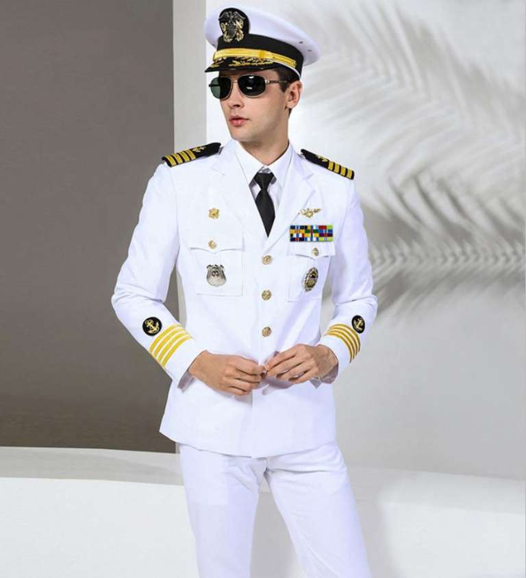 Handsome design male captain pilot suit