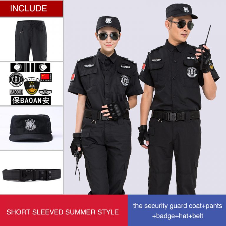 High quality black security guard uniform