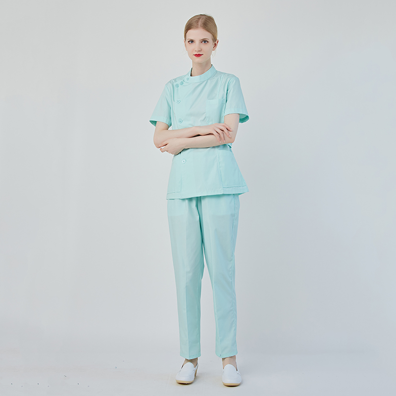 Light green hospital scrub uniform