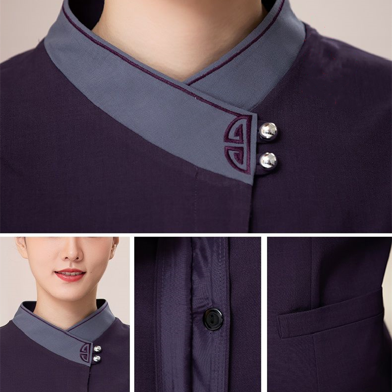Oriental style unisex cleaner uniform