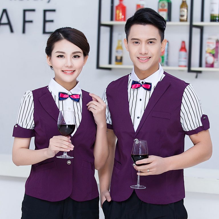 Suit black vest hospitality uniform