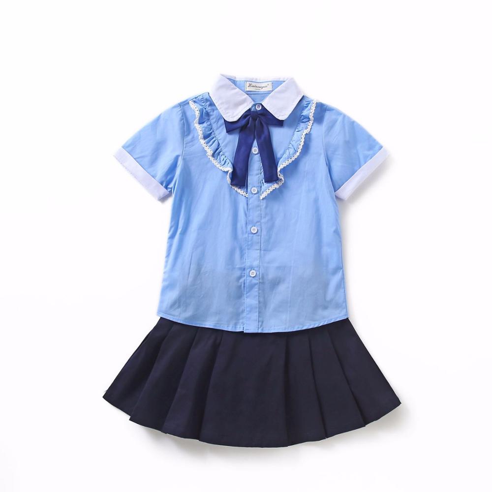 Summer blue boys and girls school uniforms