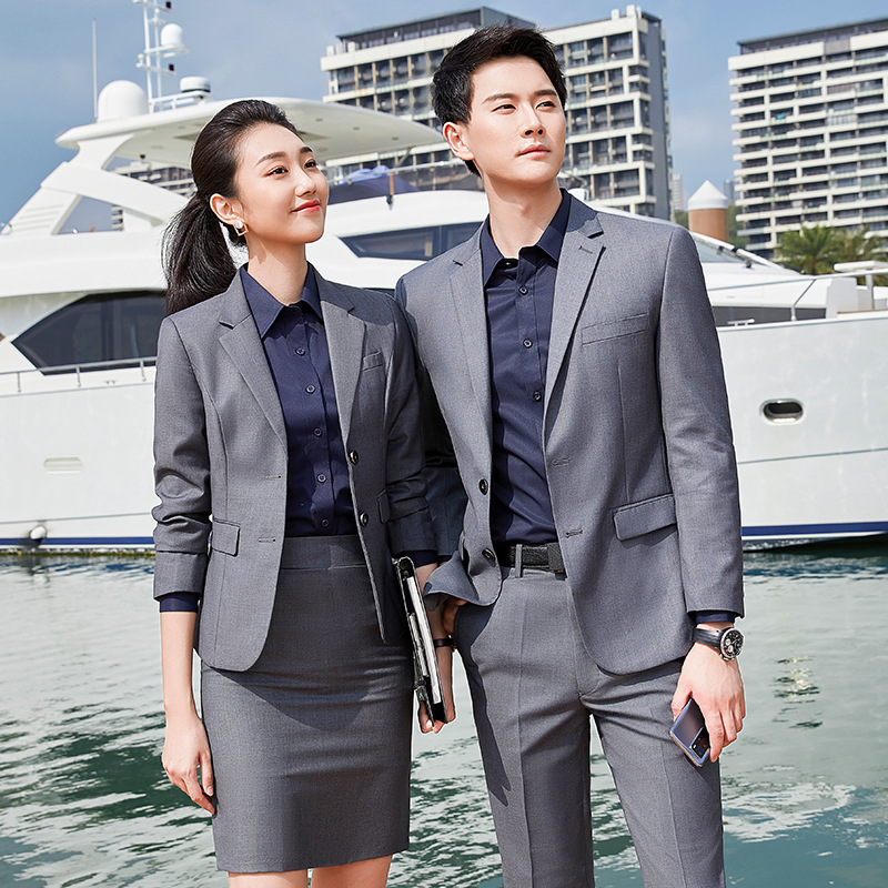 The same slim-fit embroidered logo corporate uniform