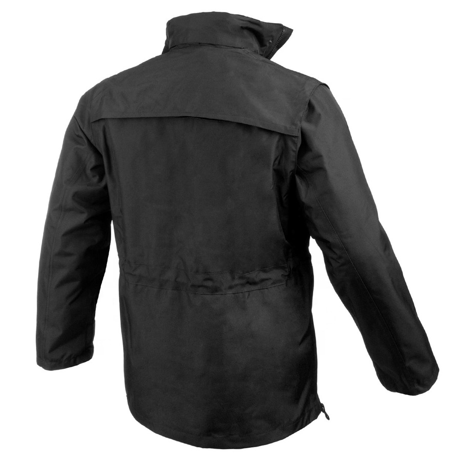 Warm American police uniforms in winter