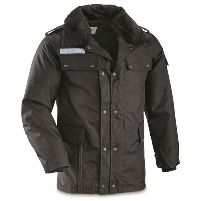 Warm American police uniforms in winter