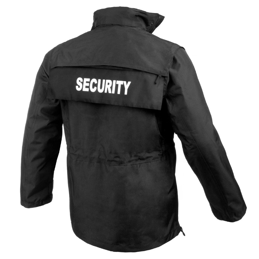 Warm American police uniforms in winter